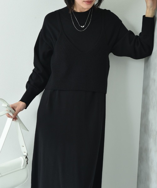 INTERPLANET（インタープラネット）の「ビスチェ付きニットワンピースSET（ワンピース）」 - WEAR