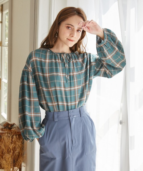 Rewde（ルゥデ）の「【2WAY】チェック柄ブラウス（1R13-09156）（シャツ/ブラウス）」 - WEAR