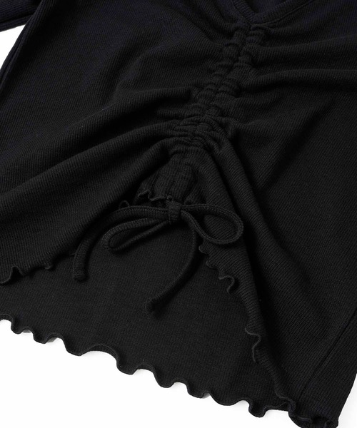 X-girl（エックスガール）の「FRONT DRAWSTRING L/S TOP（Tシャツ/カットソー）」 - WEAR