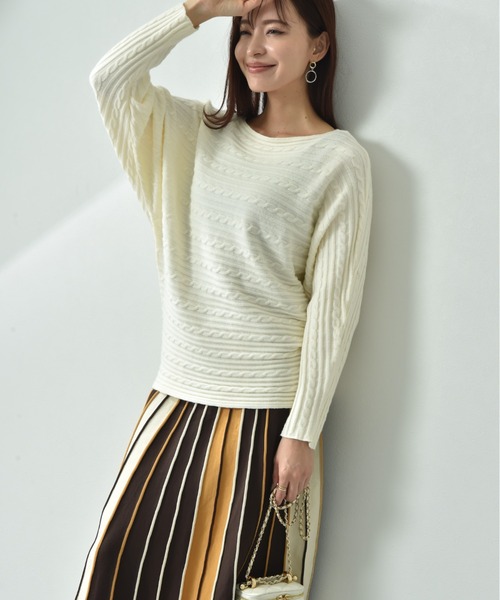 INTERPLANET（インタープラネット）の「横ケーブル編ドルマンプルオーバー（ニット/セーター）」 - WEAR