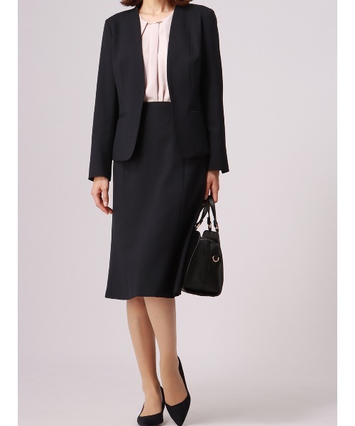 SUIT SQUARE（スーツスクエア）の「【セレモニー】フレアスカート ハンドウォッシュ スラブシャンブレー 織柄（スーツスカート）」 - WEAR