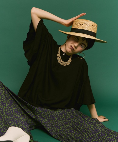 透かし模様ストローHAT（ハット）｜manana suerte（マニャーナスエルテ）のファッション通販 - ZOZOTOWN