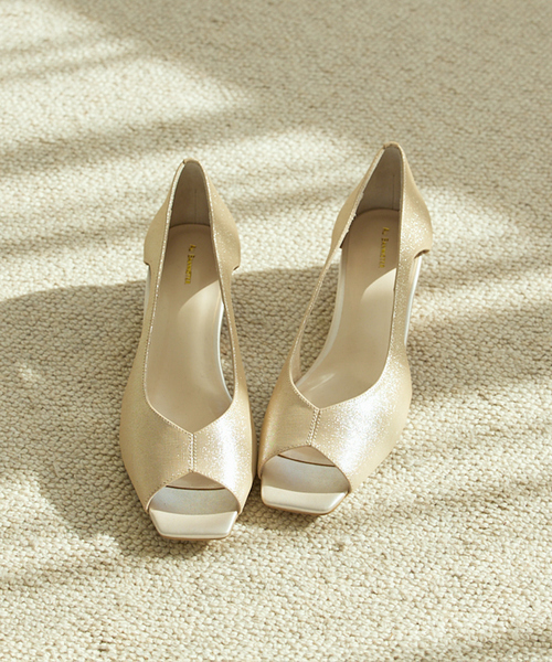 バタフライカット スクエア オープントゥ パンプス（パンプス）｜Au