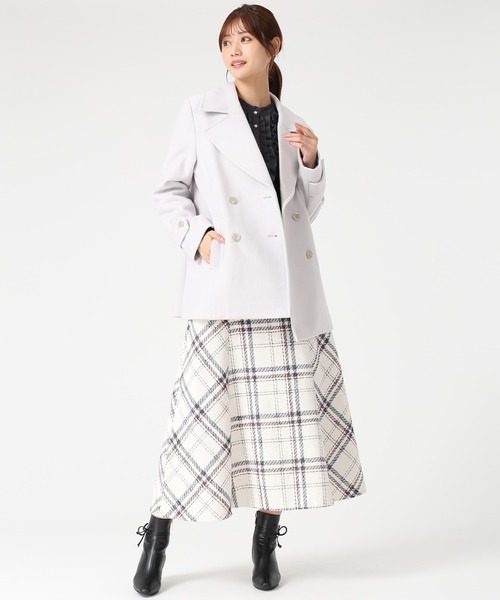 セール】2025秋冬新作 ミドル丈ダブルボタンコート（チェスターコート