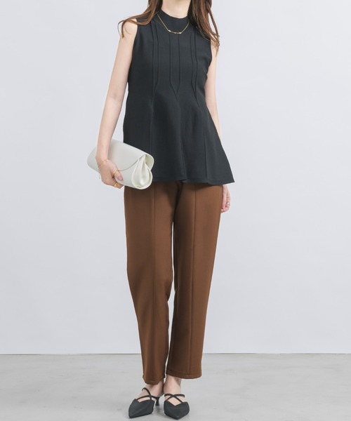 NEUNA（ヌナ）の「【1枚で決まる高見えトップス。】ウエストボリュームラインフリルノースリーブトップス（Tシャツ/カットソー）」 - WEAR