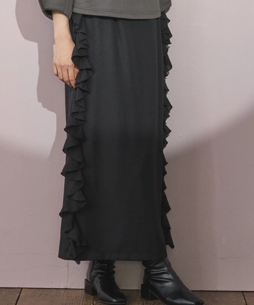 ESCAR（エスカー）の「 ESCAR サイドラッフルナロースカート（スカート）」 - WEAR