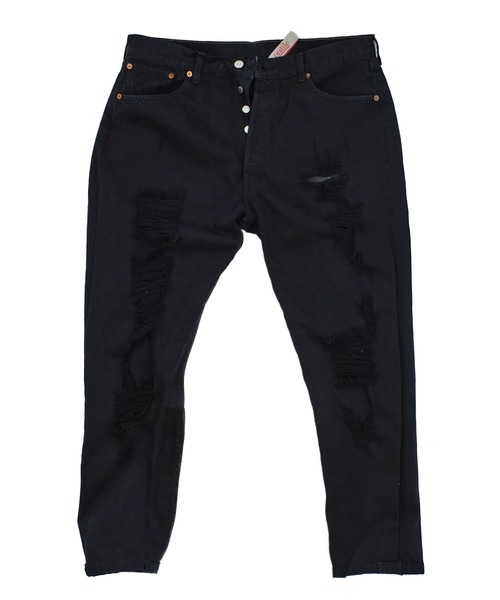 【ヴィンテージ古着】90's restile “Levi's 501” 後染めブラック リメイク デニムパンツ EURO製（デニムパンツ ...