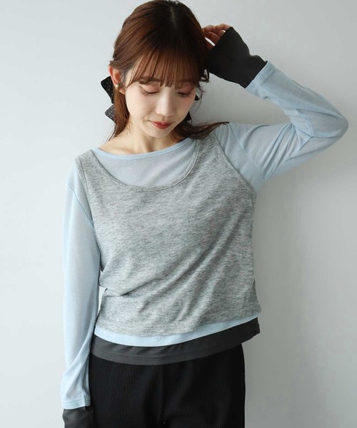SET2点ハイショクシアータンクトップ+ロンT（Tシャツ/カットソー）｜earth music&ecology（アースミュージックアンド ...