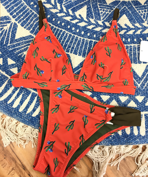 Defilious（デフィリアス）の「Defilious | サボテン柄 三角ビキニ水着【9Mサイズ】（水着）」 - WEAR