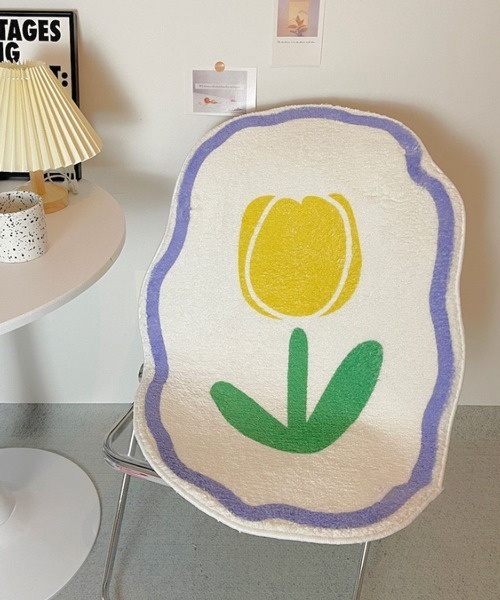 Ein（アイン）の「Ein/チューリップ柄 ラウンド ラグマット（ラグ/マット）」 - WEAR