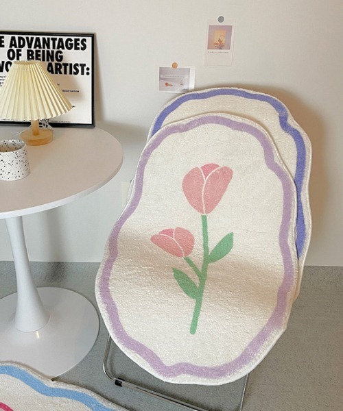 Ein（アイン）の「Ein/チューリップ柄 ラウンド ラグマット（ラグ/マット）」 - WEAR