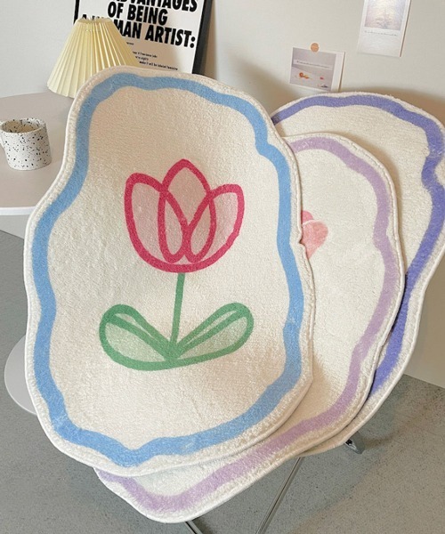 Ein（アイン）の「Ein/チューリップ柄 ラウンド ラグマット（ラグ/マット）」 - WEAR