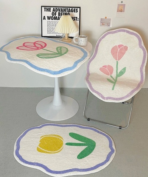 Ein（アイン）の「Ein/チューリップ柄 ラウンド ラグマット（ラグ/マット）」 - WEAR