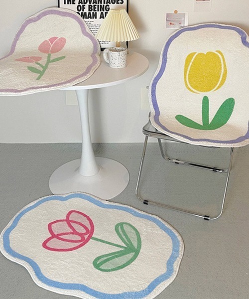 Ein（アイン）の「Ein/チューリップ柄 ラウンド ラグマット（ラグ/マット）」 - WEAR