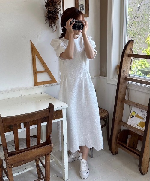 scallop tuck onepiece/スキャロップタックワンピース（ワンピース）｜t a r o s u（タロス）のファッション通販 ...