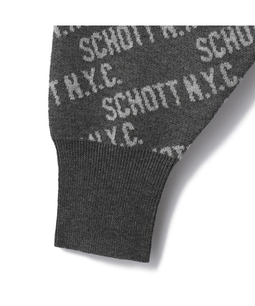 schott（ショット）の「Schott×RUMBLE RED/ショット×ランブルレッド/ JACQUARD LOGO KNIT/ジャガード ロゴニット（ニット/セーター）」 - WEAR