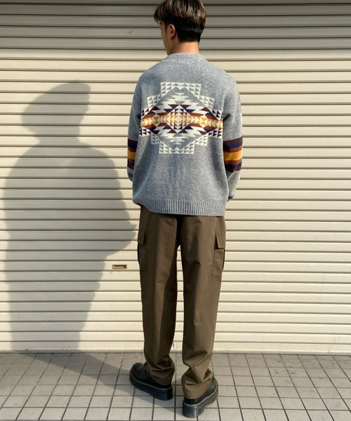 PENDLETON（ペンドルトン）の「PENDLETON/ペンドルトン Vネックカーディガン セーター/ネイティブ柄 ハーディング柄/スリーブロゴ バックロゴ 2575-0002（ニット ...