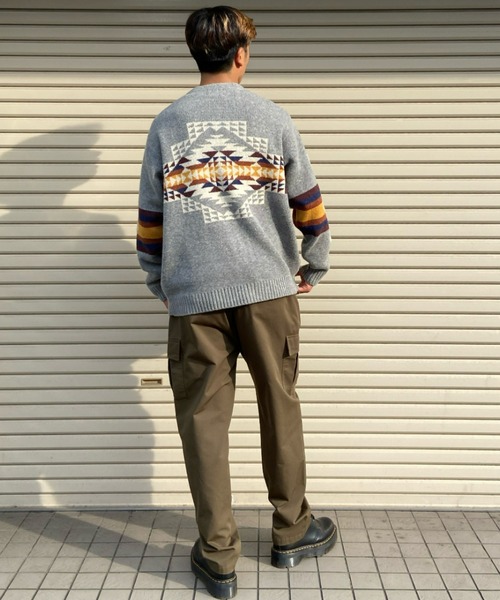 PENDLETON（ペンドルトン）の「PENDLETON/ペンドルトン Vネックカーディガン セーター/ネイティブ柄 ハーディング柄/スリーブロゴ バックロゴ 2575-0002（ニット ...