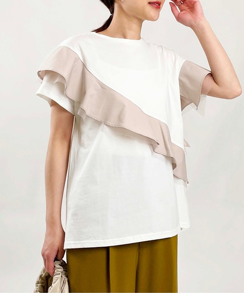 PICCIN（ピッチン）の「異素材ランダムフリルプルオーバー（Tシャツ/カットソー）」 - WEAR