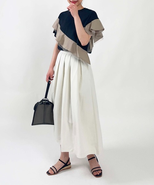 PICCIN（ピッチン）の「異素材ランダムフリルプルオーバー（Tシャツ/カットソー）」 - WEAR