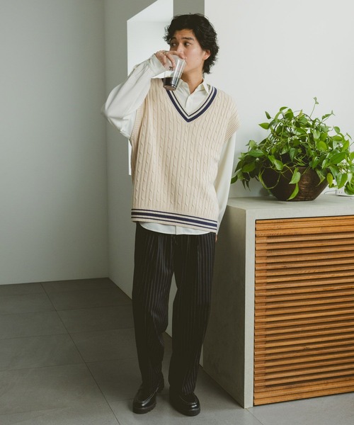 RAGEBLUE（レイジブルー）の「チルデンVネックニットベスト（ニット/セーター）」 - WEAR