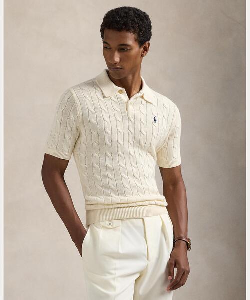 POLO RALPH LAUREN（ポロ ラルフ ローレン）の「ケーブルニット コットン ポロカラー セーター（ニット/セーター）」 - WEAR
