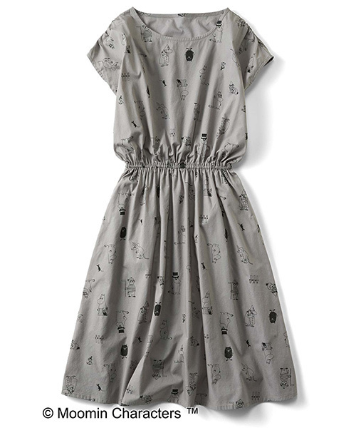 MOOMIN（ムーミン）の「ムーミンと仲間たち すぽっとらくちん総柄ワンピース（ワンピース）」 - WEAR