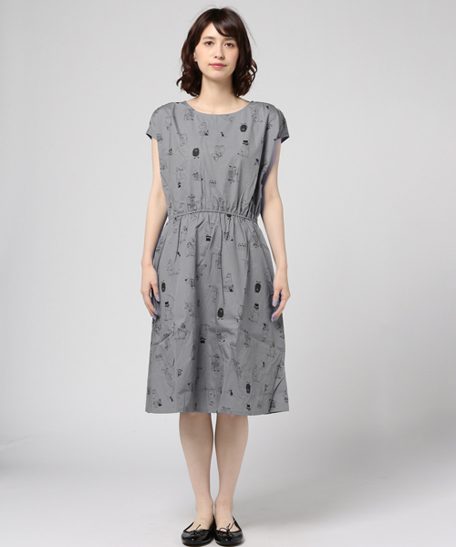 MOOMIN（ムーミン）の「ムーミンと仲間たち すぽっとらくちん総柄ワンピース（ワンピース）」 - WEAR