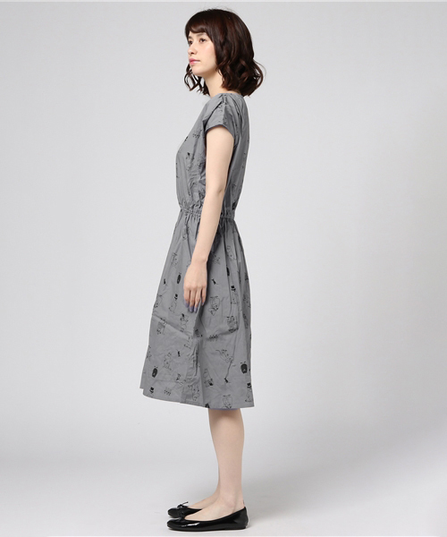 MOOMIN（ムーミン）の「ムーミンと仲間たち すぽっとらくちん総柄ワンピース（ワンピース）」 - WEAR