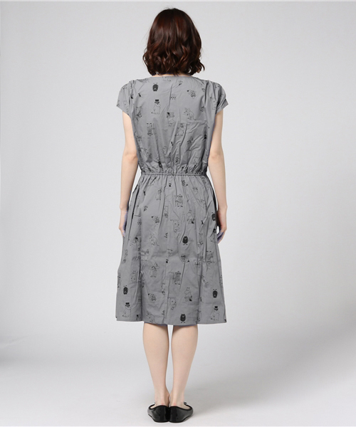 MOOMIN（ムーミン）の「ムーミンと仲間たち すぽっとらくちん総柄ワンピース（ワンピース）」 - WEAR