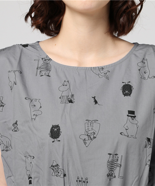 MOOMIN（ムーミン）の「ムーミンと仲間たち すぽっとらくちん総柄ワンピース（ワンピース）」 - WEAR