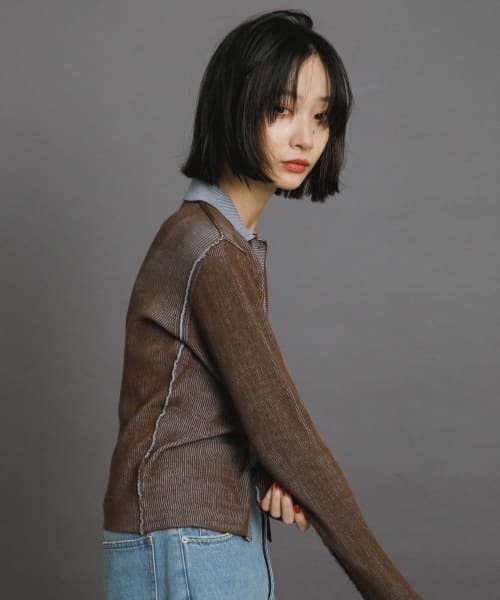 KBF（ケイビーエフ）の「バイカラーポロRIBニット（ニット/セーター）」 - WEAR