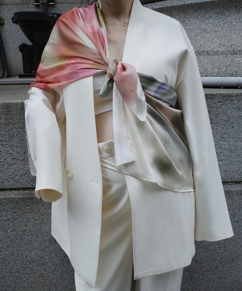 Ameri（アメリ）の「SMOKE FLOWER SCARF JACKET（テーラードジャケット）」 - WEAR