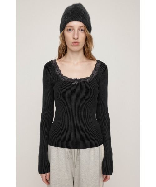 SLY（スライ）の「LACE DOCKING TOPS レースドッキング トップス 秋服 冬服（Tシャツ/カットソー）」 - WEAR