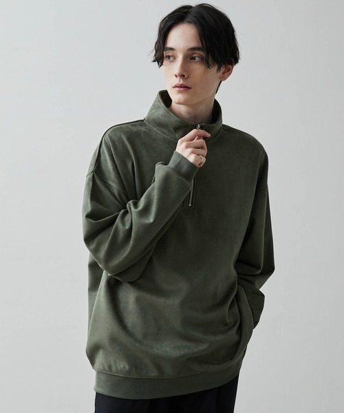 【CLEL】half zip fake suede pullover/ハーフジップフェイクスエードプルオーバー（スウェット）｜CLEL（クレイル）のファッション通販 - ZOZOTOWN
