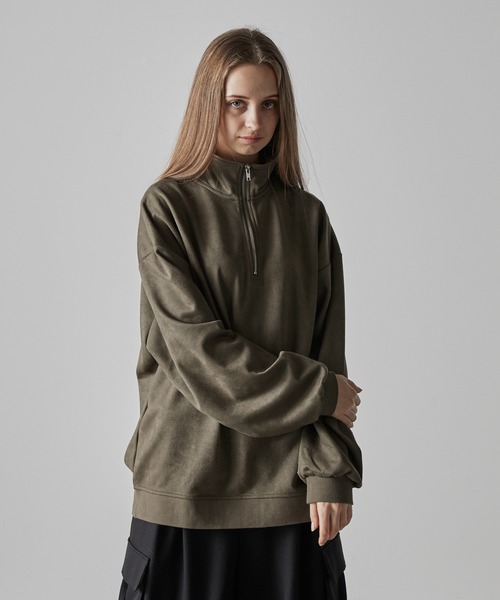 【CLEL】Half Zip Fake Suede Pullover/ハーフジップフェイクスエードプルオーバー（スウェット）｜CLEL（クレイル）のファッション通販 - ZOZOTOWN