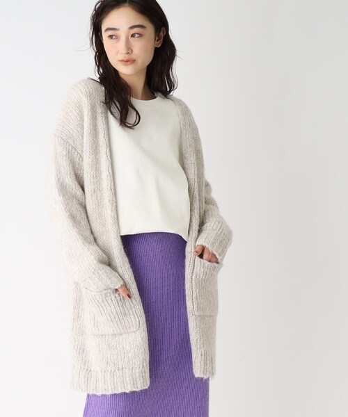 OPAQUE.CLIP（オペークドットクリップ）の「【COFI／コフィル】モヘヤMIX ローゲージVカーディガン（カーディガン/ボレロ ...
