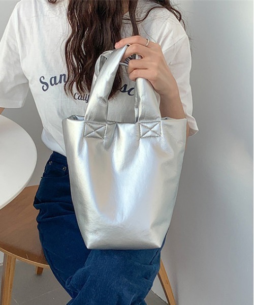 SETUP7（セットアップセブン）の「【SETUP7】シャイニーパフハンドルミニトートバッグ SCCH419（トートバッグ）」 - WEAR