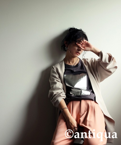 antiqua（アンティカ）の「箔押しロンT（Tシャツ/カットソー）」 - WEAR