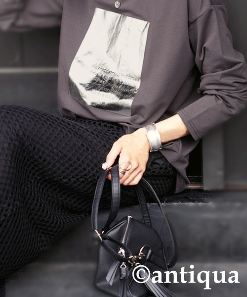 antiqua（アンティカ）の「箔押しロンT（Tシャツ/カットソー）」 - WEAR