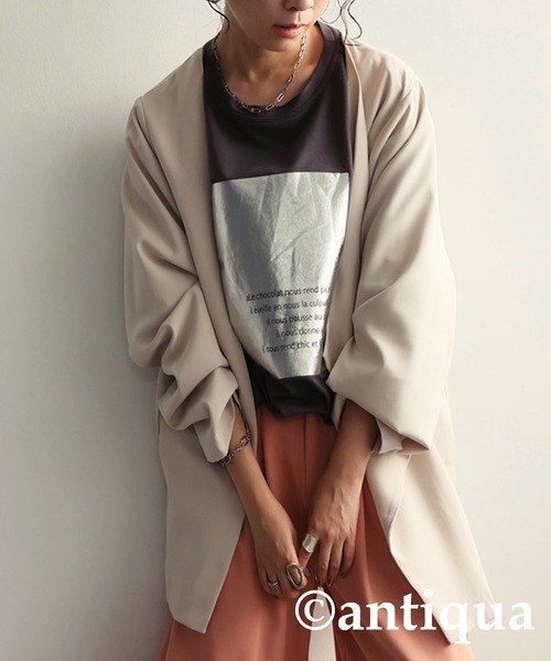 antiqua（アンティカ）の「箔押しロンT（Tシャツ/カットソー）」 - WEAR