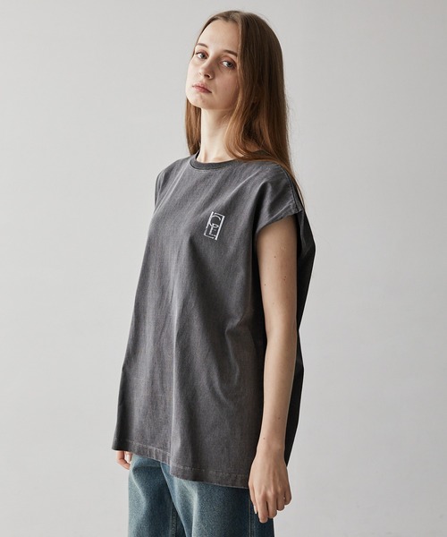 CLEL（クレイル）の「【CLEL】Vintage Design Sleeveless Print T-Shirt/ヴィンテージデザイン ノースリーブプリントTシャツ（Tシャツ/カットソー ...