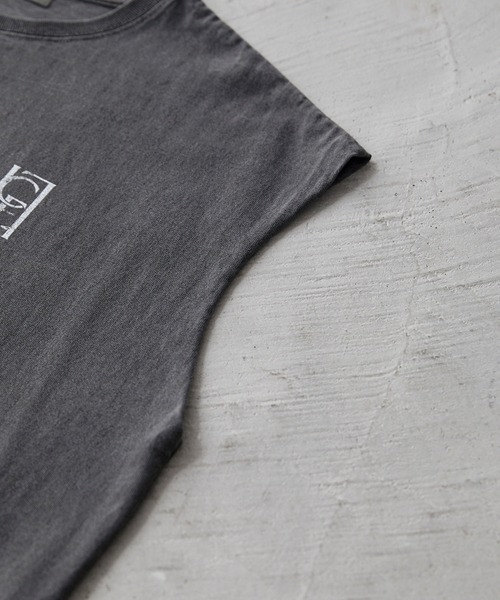 CLEL（クレイル）の「【CLEL】Vintage Design Sleeveless Print T-Shirt/ヴィンテージデザイン ノースリーブプリントTシャツ（Tシャツ/カットソー ...