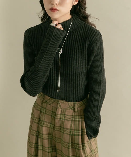 KBF（ケイビーエフ）の「『UR TECH』illi ランダムRIBハイネックニット（ニット/セーター）」 - WEAR