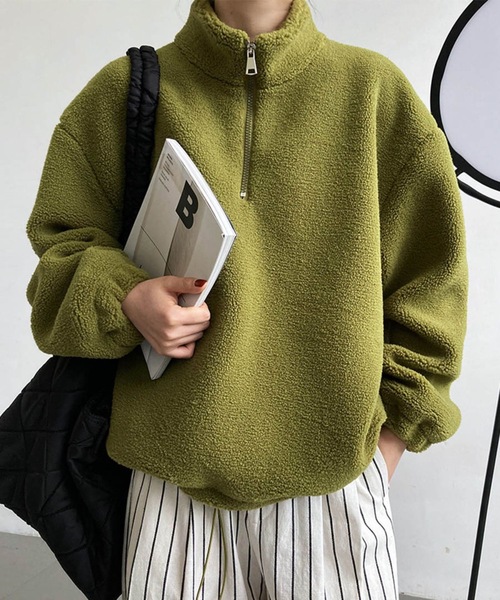 ARGO TOKYO（アルゴトウキョウ）の「Half Zip Boa Thick Pullover ハーフジップ厚手ボアプルオーバー（スウェット）」 - WEAR