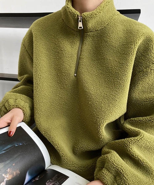 ARGO TOKYO（アルゴトウキョウ）の「Half Zip Boa Thick Pullover ハーフジップ厚手ボアプルオーバー（スウェット）」 - WEAR