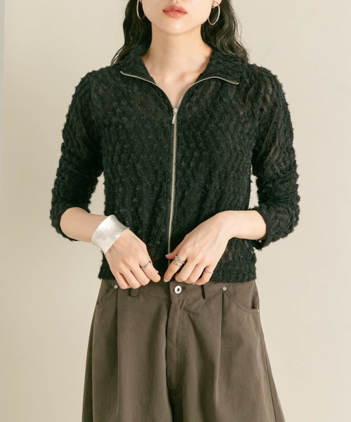 KBF（ケイビーエフ）の「フロントZIPフェザーロングTEE（Tシャツ/カットソー）」 - WEAR