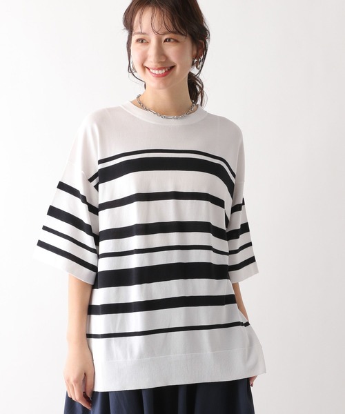 LEPSIM（レプシィム）の「14ゲージ5分袖クルーネック 987572（ニット/セーター）」 - WEAR