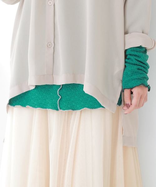 osharewalker（オシャレウォーカー）の「『配色メロー前後2wayカットソー』（Tシャツ/カットソー）」 - WEAR