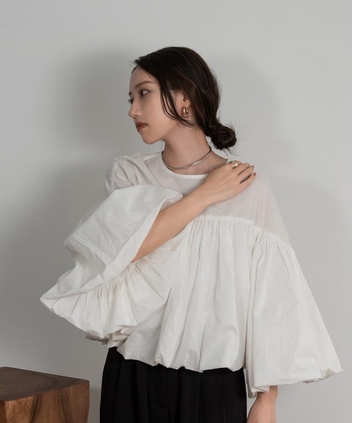 【セール】gather volume balloon blouse（シャツ/ブラウス）｜Amiur（エミレ）のファッション通販 - ZOZOTOWN